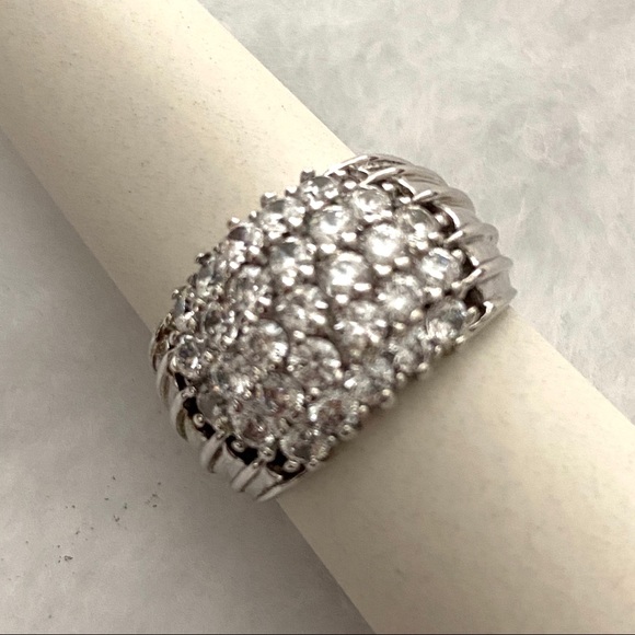 Diamonique | Jewelry | Diamonique Sterling Silver Ring With Cz Stones ...